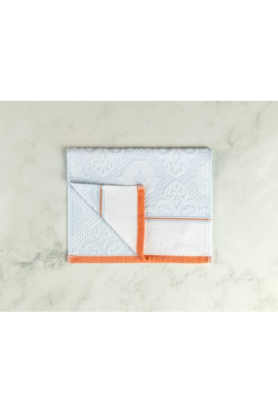 Madame Coco Aluin Jakarlı El Havlusu - Mint - Beyaz Madame Coco Aluin Jakarlı El Havlusu - Mint - Beyaz