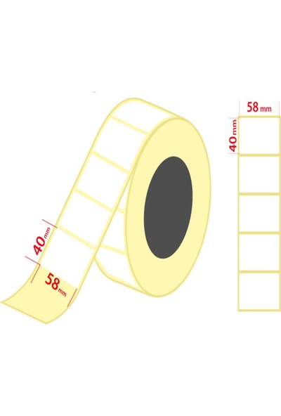 Ermet Pin Termal Etıket Rulosu Terazı 40 x 58 cm 500'LÜ