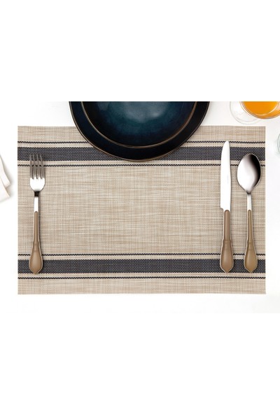 Madame Coco Adonie 4'lü Amerikan Servis - Gri - 30 x 45 cm.