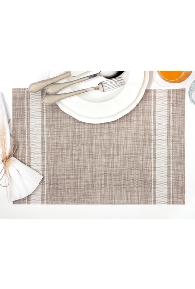 Madame Coco Adonise 4'lü Amerikan Servis - Gri - 30 x 45 cm.