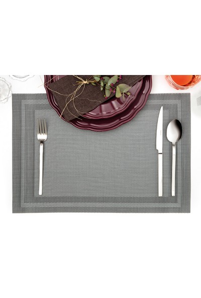 Madame Coco Alette 4'lü Amerikan Servis - Gri - 30 x 45 cm. Madame Coco Alette 4'lü Amerikan Servis - Gri - 30 x 45 cm.