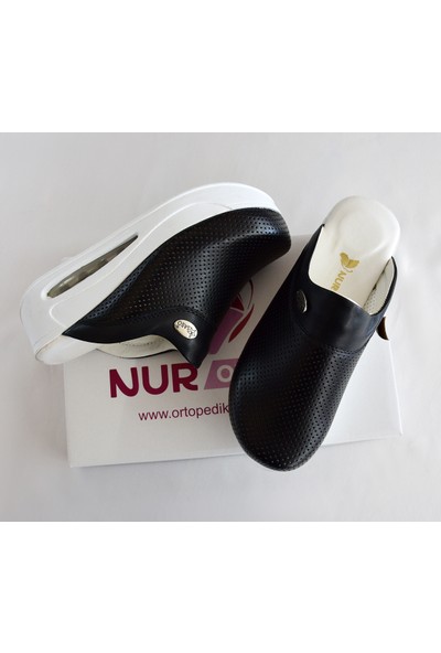 Nur Ortopedi Siyah Kapalı Airmax Bayan Sabo Terlik Nur Ortopedi Siyah Kapalı Airmax Bayan Sabo Terlik
