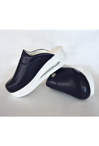 Nur Ortopedi Lacivert Kapalı Airmax Bayan Sabo Terlik