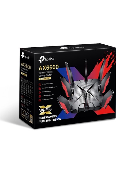 Tp-Link Archer GX90 AX6600 Üç Bantlı Wi-Fi 6 Oyun Routerı Tp-Link Archer GX90 AX6600 Üç Bantlı Wi-Fi 6 Oyun Routerı