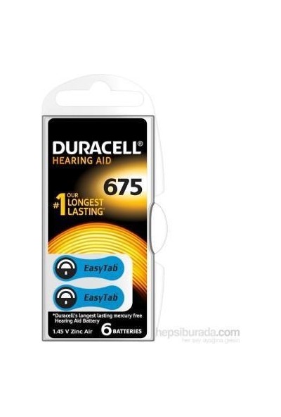 Duracell 675 Numara 6 Lı Işitme Cihazı Pili
