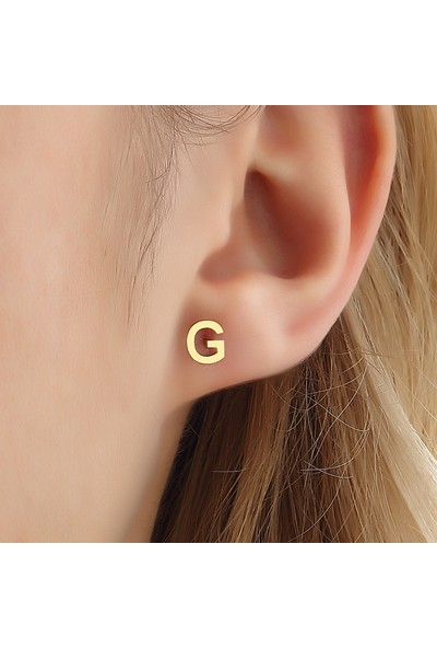 Glorria Altın G Harfi Küpe