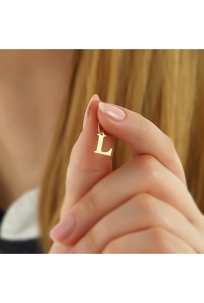 Glorria Altın L Harfi Kolye Ucu
