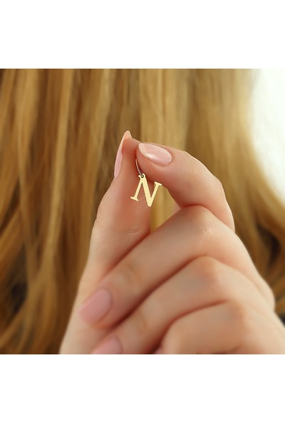 Glorria Altın N Harfi Kolye Ucu