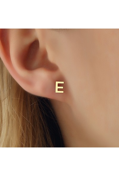 Glorria Altın E Harfi Küpe