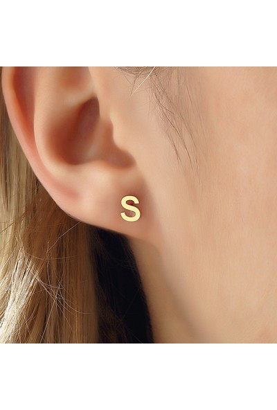 Glorria Altın S Harfi Küpe