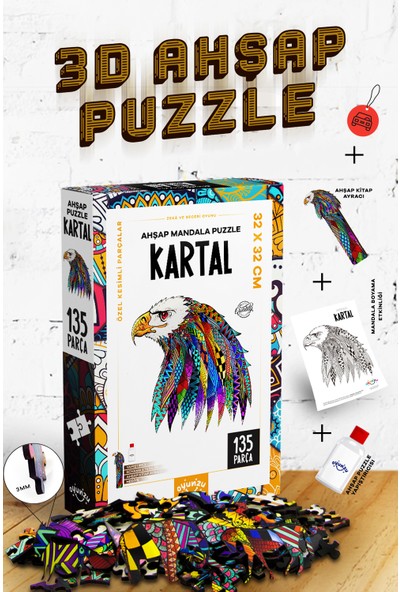 Oyunzu Kartal Ahşap Mandala Puzzle 135 Parça