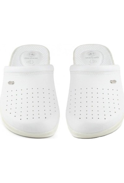 Gezer Dört Noktalı Ortapedik Terlik (Merdane) Beyaz