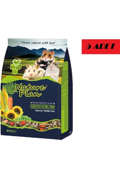 Nature Plan Hamster Yemi 800 gr x 5 Adet Nature Plan Hamster Yemi 800 gr x 5 Adet