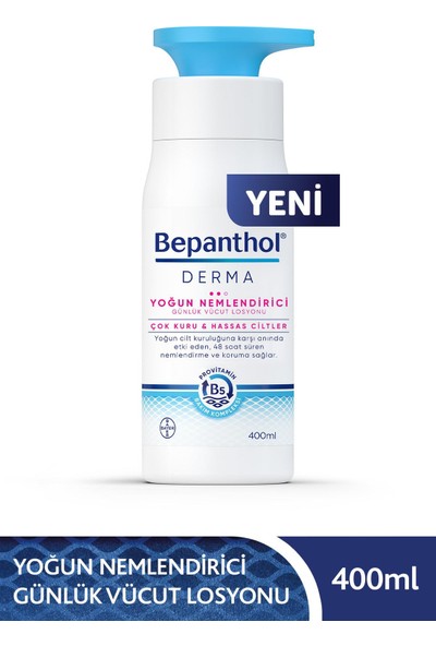 Bepanthol Derma Yoğun Nemlendirici Günlük Vücut Losyonu 400 ml l Çok Kuru ve Hassas Ciltler Bepanthol Derma Yoğun Nemlendirici Günlük Vücut Losyonu 400 ml l Çok Kuru ve Hassas Ciltler