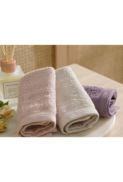 English Home Simple Fitilli 3'lü Havlu Seti 30X30 cm A.bej-Nude-K.mor English Home Simple Fitilli 3'lü Havlu Seti 30X30 cm A.bej-Nude-K.mor