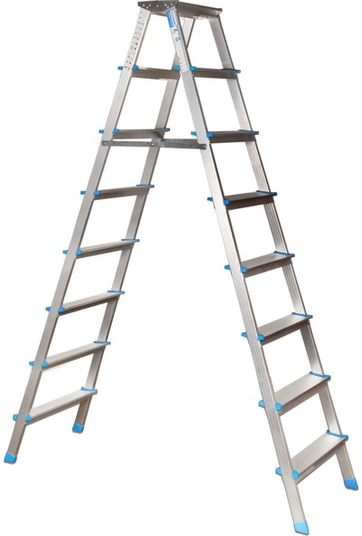 Sözbir Alüminyum 8+8 Çift Çıkışlı Geniş Basamaklı Merdiven