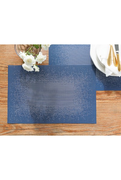 English Home Pollo %70 Polyester+%30 Pvc 4'lü Amerikan Servis 30X45 cm Gri - Indigo