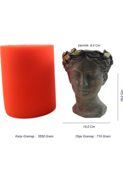 Hobizubi Beton Saksı Silikon Kalıp 154