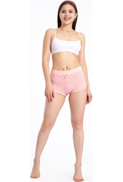 Pemilo Kadın 28476 Benekli Bırezılyan Şort Somon