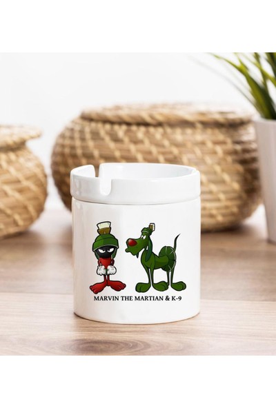 Katarsis Home Marvin ve K9 Baskılı Seramik Küllük