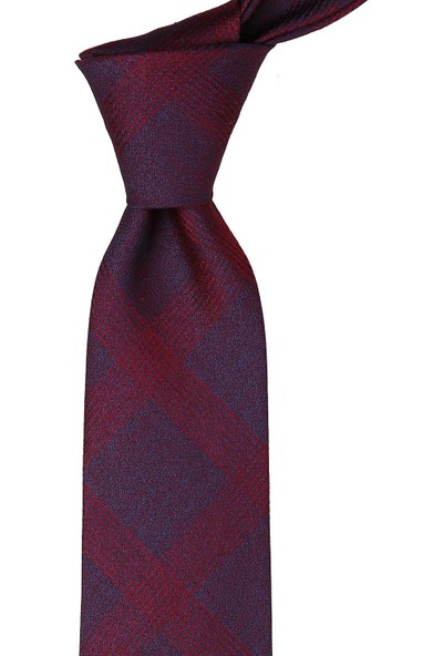 Kravatkolik Bordo Kendinden Desen Mendilli Klasik Kravat KK9587