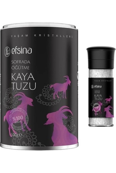 Efsina Kaya Tuzu Sofrada Öğütme Seti 500 gr + 110 gr Efsina Kaya Tuzu Sofrada Öğütme Seti 500 gr + 110 gr