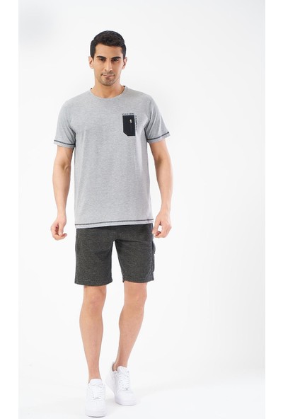 Pjs Pijama Erkek Şort Takım Gri 22330-