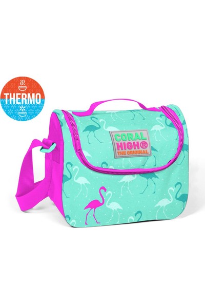 Coral High Kids Su Yeşili Flamingo Desenli Thermo Beslenme Çantası 22854