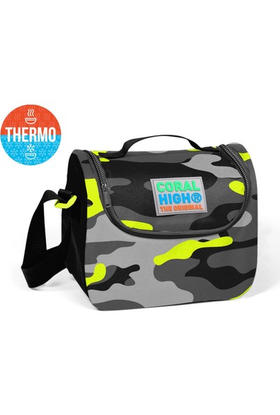 Coral High Kids Gri Kamuflaj Desenli Thermo Beslenme Çantası 22870