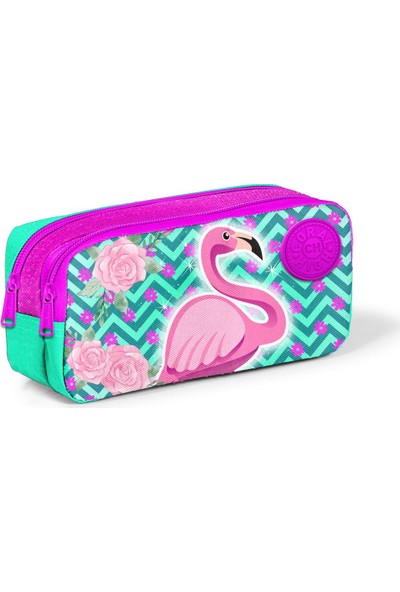 Coral High Kids Su Yeşili Pembe Simli Suni Derili Flamingolu Iki Bölmeli Kalem Çantası 22290 Coral High Kids Su Yeşili Pembe Simli Suni Derili Flamingolu Iki Bölmeli Kalem Çantası 22290