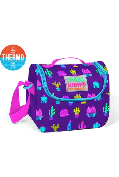 Coral High Kids Mor Kaktüs Desenli Thermo Beslenme Çantası 22852