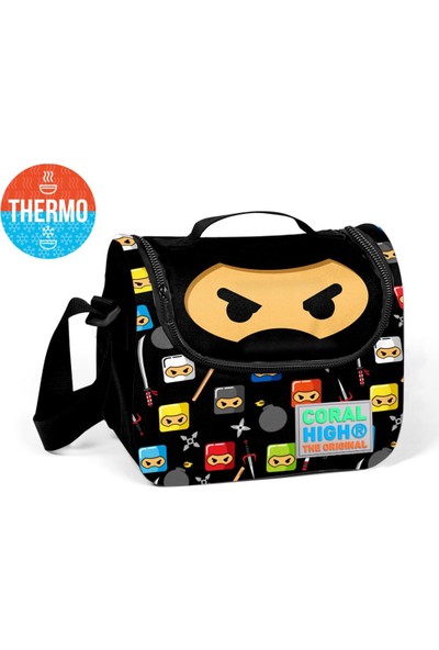 Coral High Kids Siyah Ninja Desenli Thermo Beslenme Çantası 22864