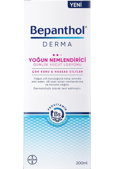 Bepanthol Derma Yoğun Nemlendirici Günlük Vücut Losyonu 200 ml l Çok Kuru ve Hassas Ciltler Bepanthol Derma Yoğun Nemlendirici Günlük Vücut Losyonu 200 ml l Çok Kuru ve Hassas Ciltler