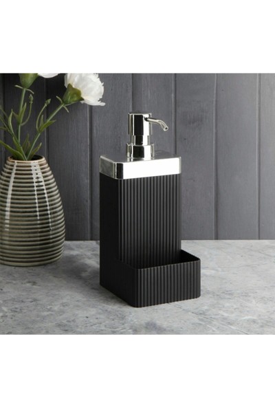 Acar Lisbone Siyah - Gümüş Sıvı Sabunluk 13154 Acar Lisbone Siyah - Gümüş Sıvı Sabunluk 13154