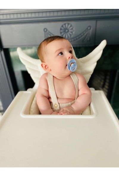 Pamuk Atölyesi Ekru Melek Kanatlı Mama Sandalyesi Minderi