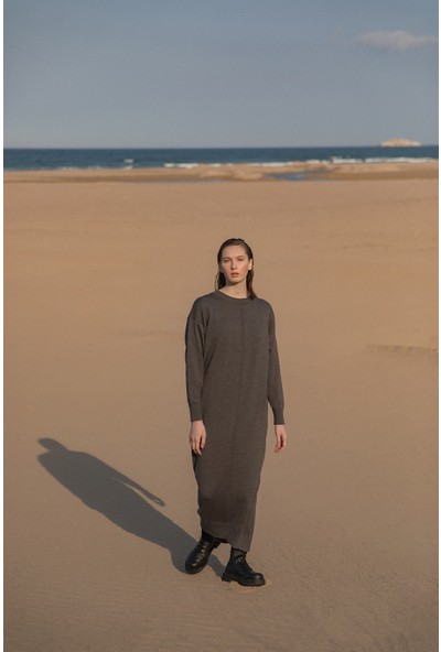 Afra Model Elbise Antrasit Afra Model Elbise Antrasit