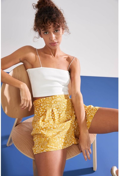 DeFacto Regular Fit Viskon Sürdürülebilir Şort T2727AZ21SM