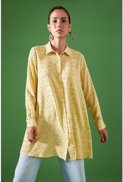 DeFacto Çiçekli Relax Fit Sürdürülebilir Gömlek Tunik U7152AZ21SM