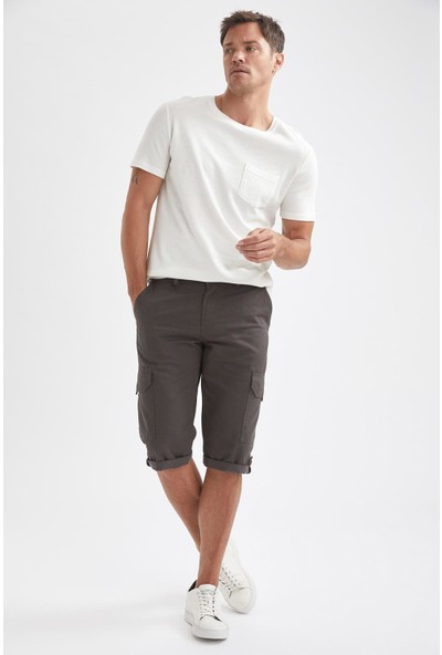 DeFacto Regular Fit Kargo Kapri Şort N6621AZ21SM