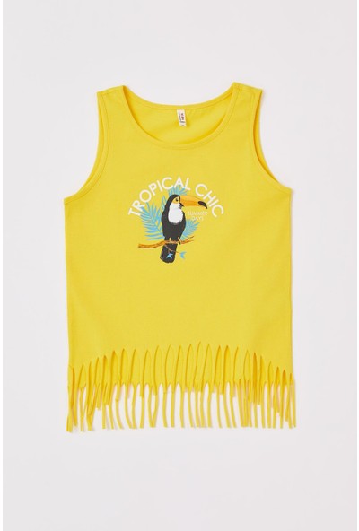 Defacto Kız Çocuk Papağan Baskılı Püsküllü Atlet T5197A621SM