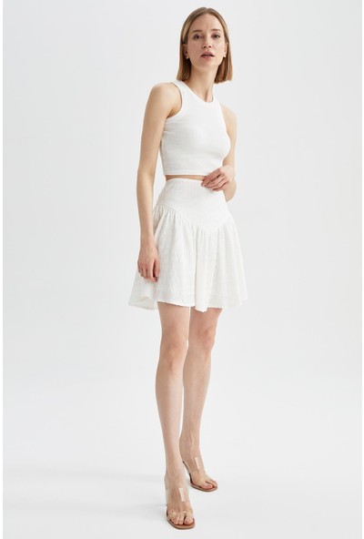 Defacto Volanlı Basic Kısa Etek U8751AZ21SM