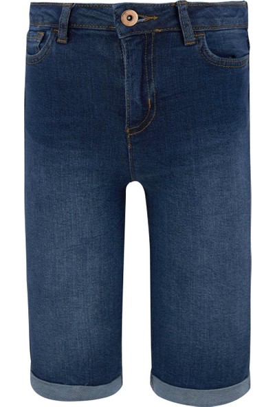 Defacto Kız Çocuk Regular Fit Jean Bermuda Şort T6072A621SM