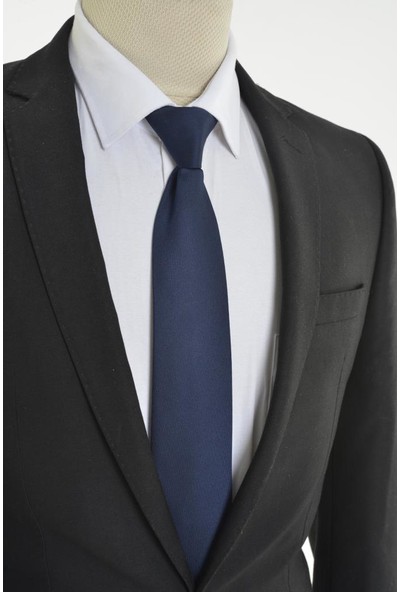 Brianze Hazır Bağlanmış Klipsli Lacivert Kravat