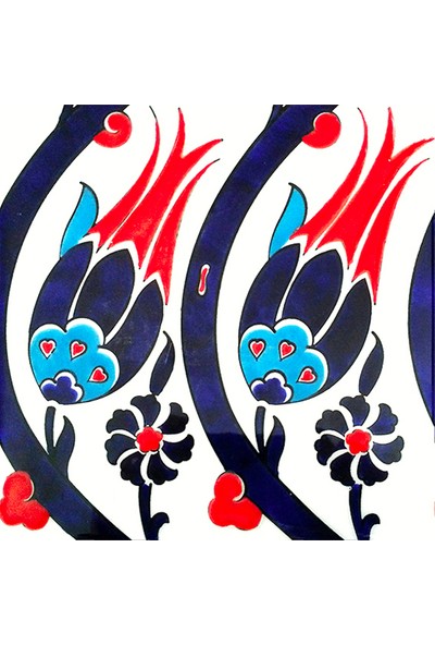 Armada Çini 20X20 cm Sp 77 Kütahya Çinisi Iznik Lale Desen Çini Karo