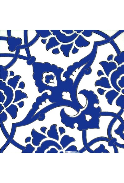 Armada Çini 20X20 cm Sp 83 Kobalt Beyaz Iznik Rumi Desenli Çini Karo Armada Çini 20X20 cm Sp 83 Kobalt Beyaz Iznik Rumi Desenli Çini Karo