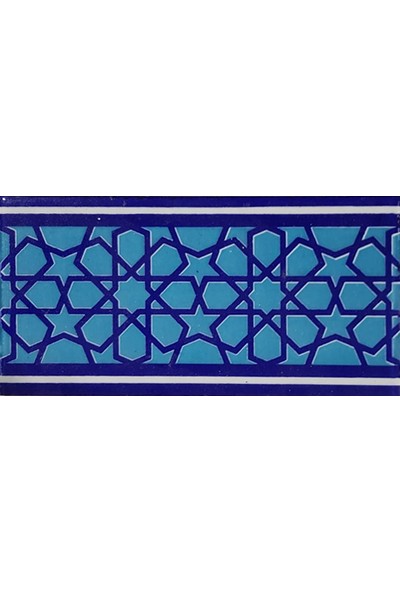 Armada Çini 10X20 cm Ks-72 Mavi Türkmen Yıldızı Desenli Çini Bordür Armada Çini 10X20 cm Ks-72 Mavi Türkmen Yıldızı Desenli Çini Bordür