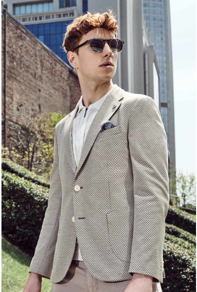 Morven Cotton Trend Slimfit Ceket Bej Morven Cotton Trend Slimfit Ceket Bej