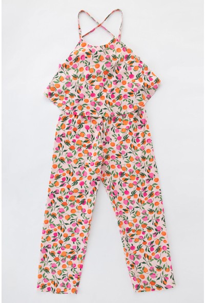 Çok Renkli Kız Çocuk Orange Tulum