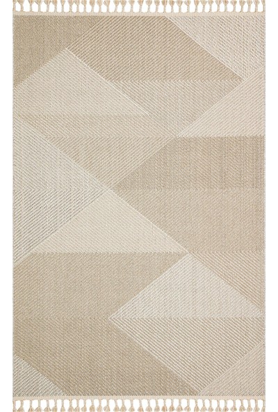 Eko Halı Soho Sh 08 Bej Hav Toz Vermez Etnik Örgü Ince Halı Kilim