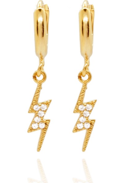 Charmed By Eda Zirkon Taşlı Şimşek Küpe